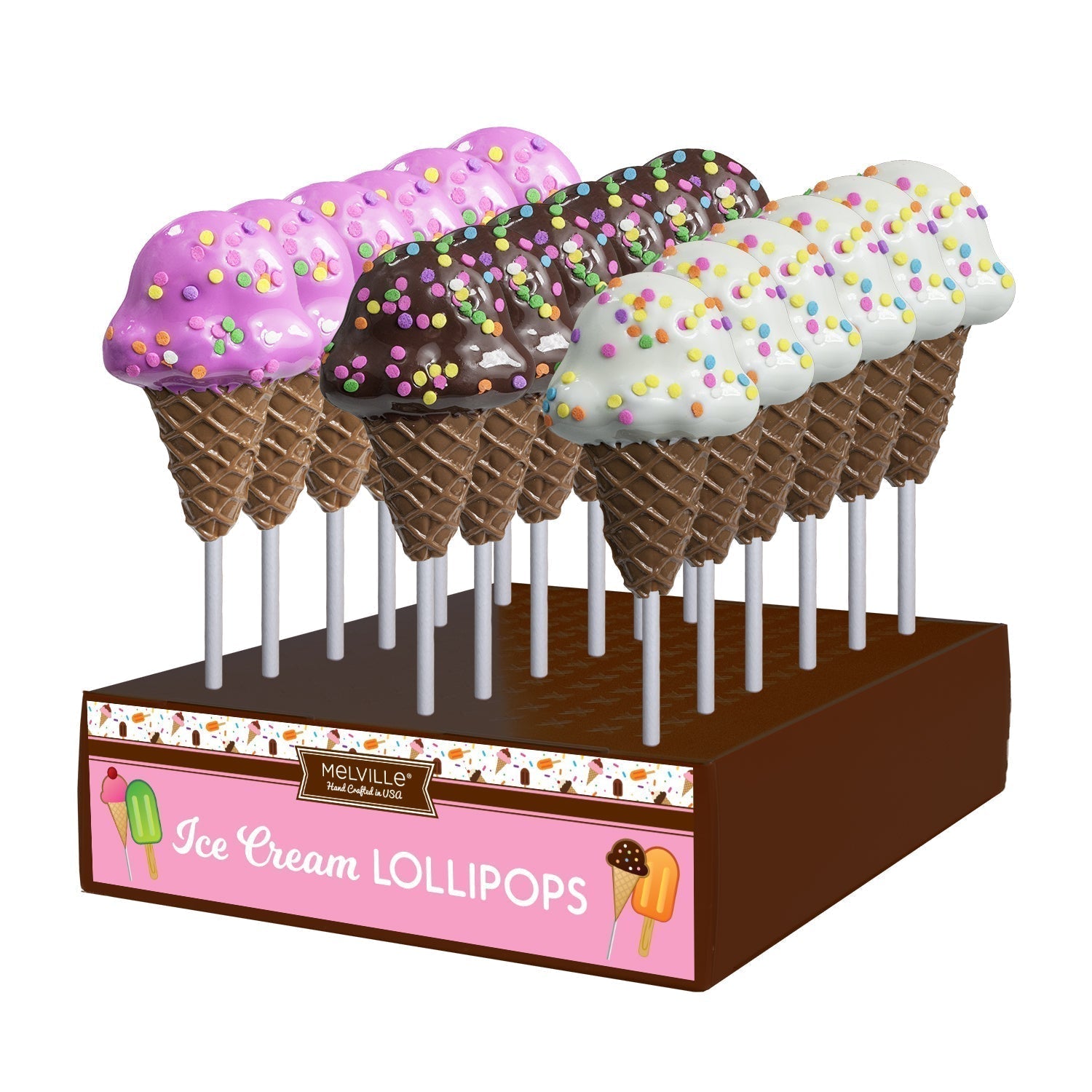 Confetti Ice Cream Lollipops - Assorted by Melville Candy Company
