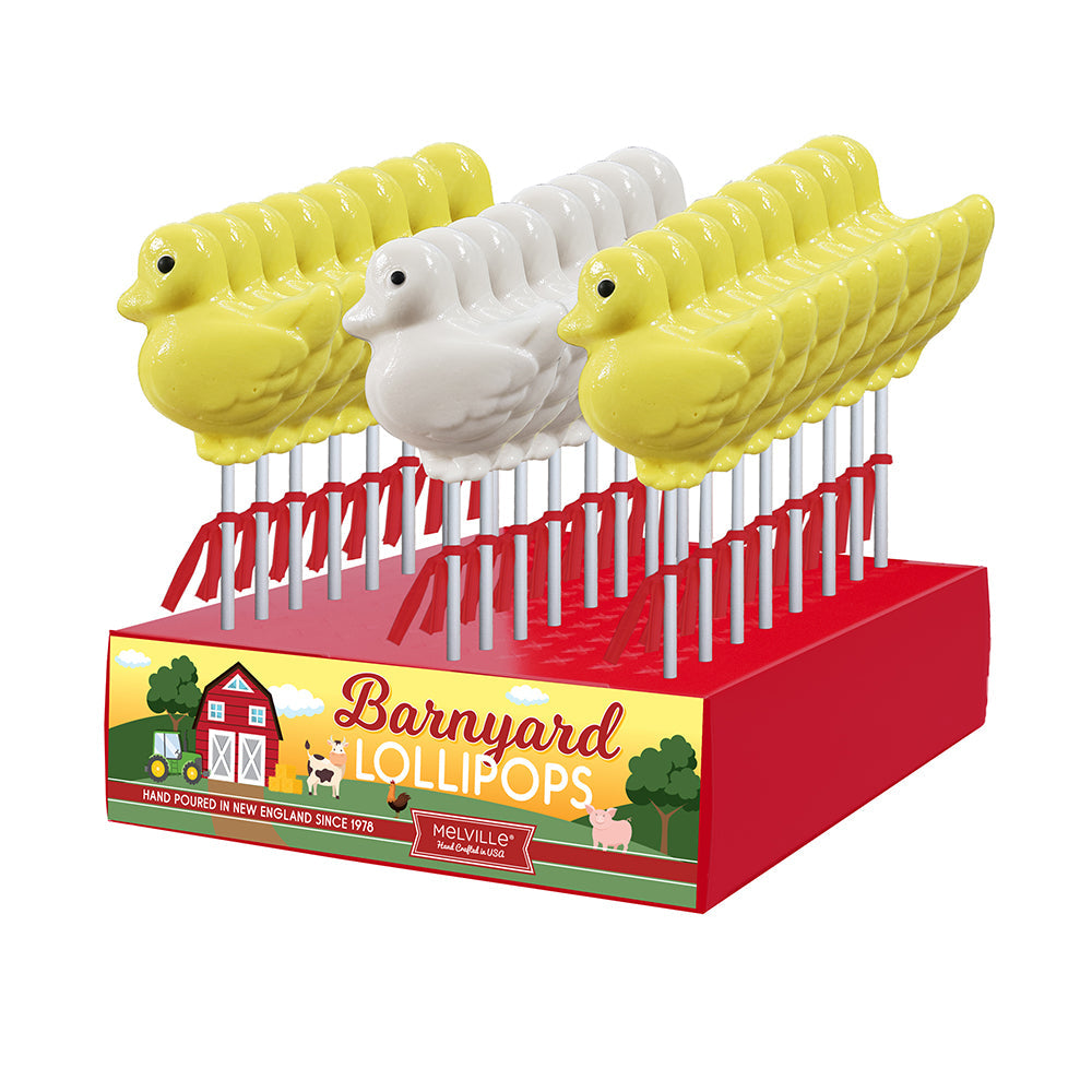 Barnyard Duck Lollipops - Yellow & White by Melville Candy Company