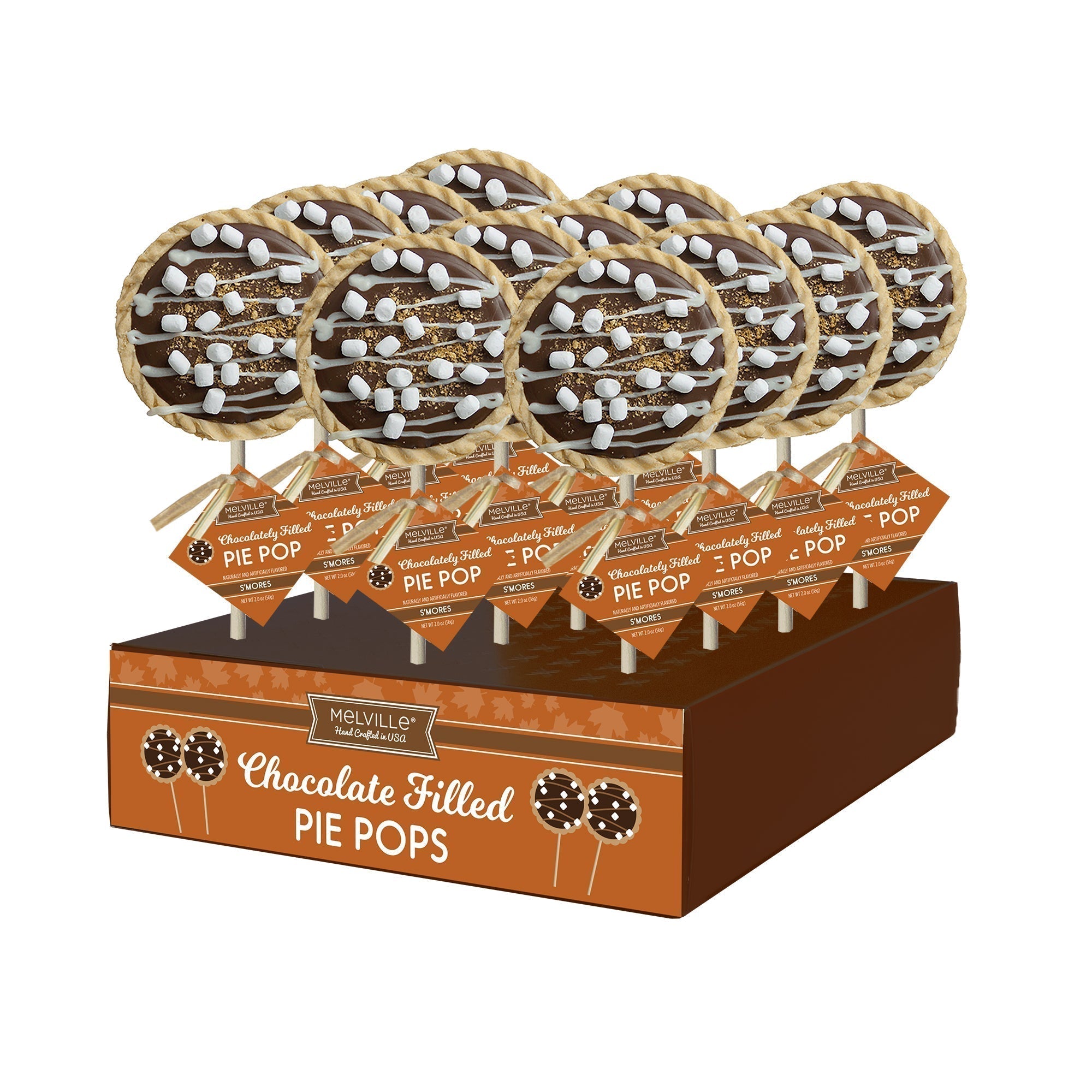 S'more Milk Chocolate Fudge Pie Pops by Melville Candy Company