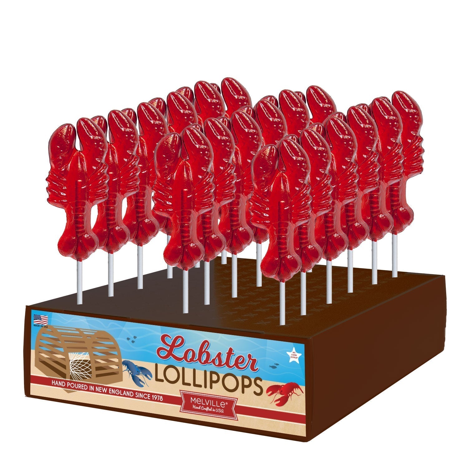 Large 2oz Lobster Lollipops by Melville Candy Company