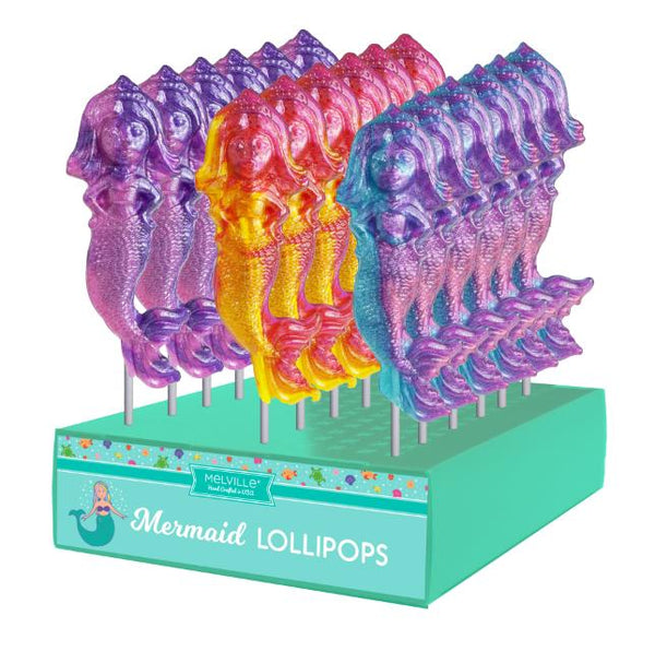 Glitter Swirl Mermaid Lollipops - Assorted by Melville Candy Company